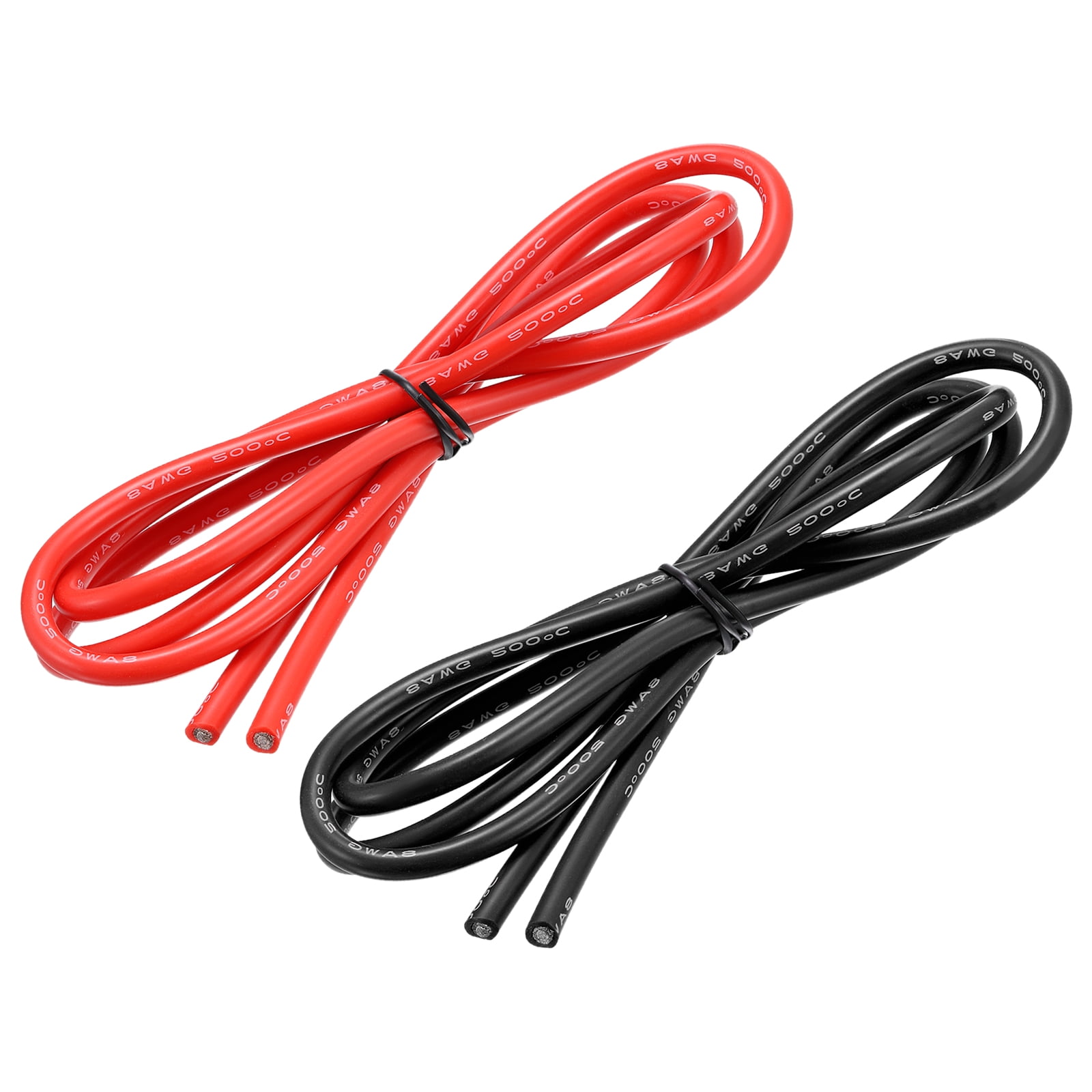 8 Gauge Silicone Wire 8AWG Stranded Wire Tinned Copper Wire High Temp Wire Black/Red 1.5m/4.92ft ...
