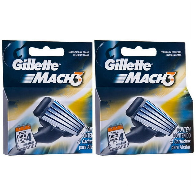 8 Gillette Mach3 Blade Refill Cartridges for Mach 3 Razor ( 2 Packs Of ...