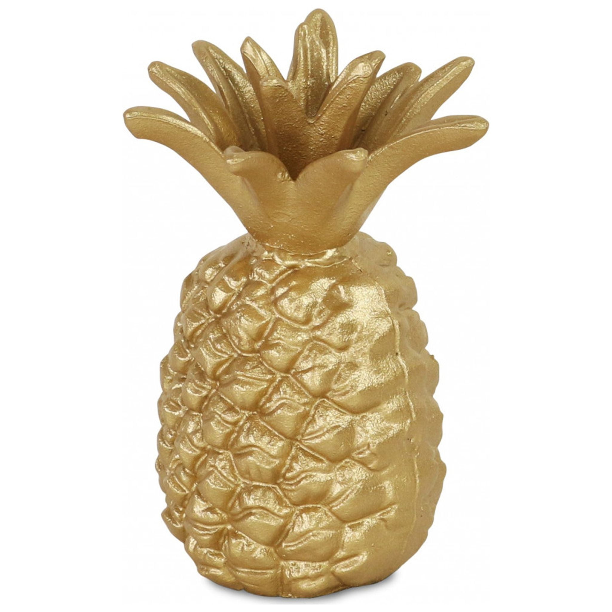 8" Gold Cast Iron Pineapple Hand Painted Sculpture - Walmart.com