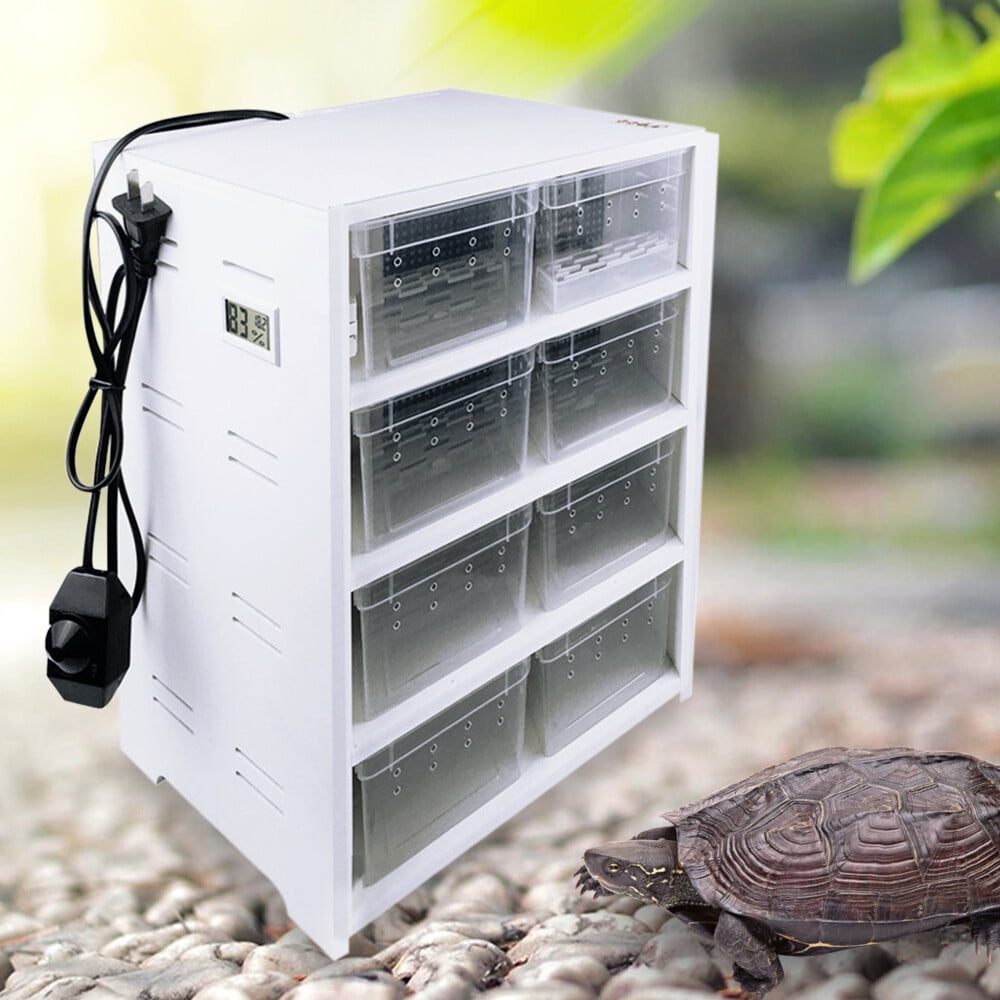 8-Grid Acrylic Pet Breeding Cabinet with Heating Pad for Reptile ...
