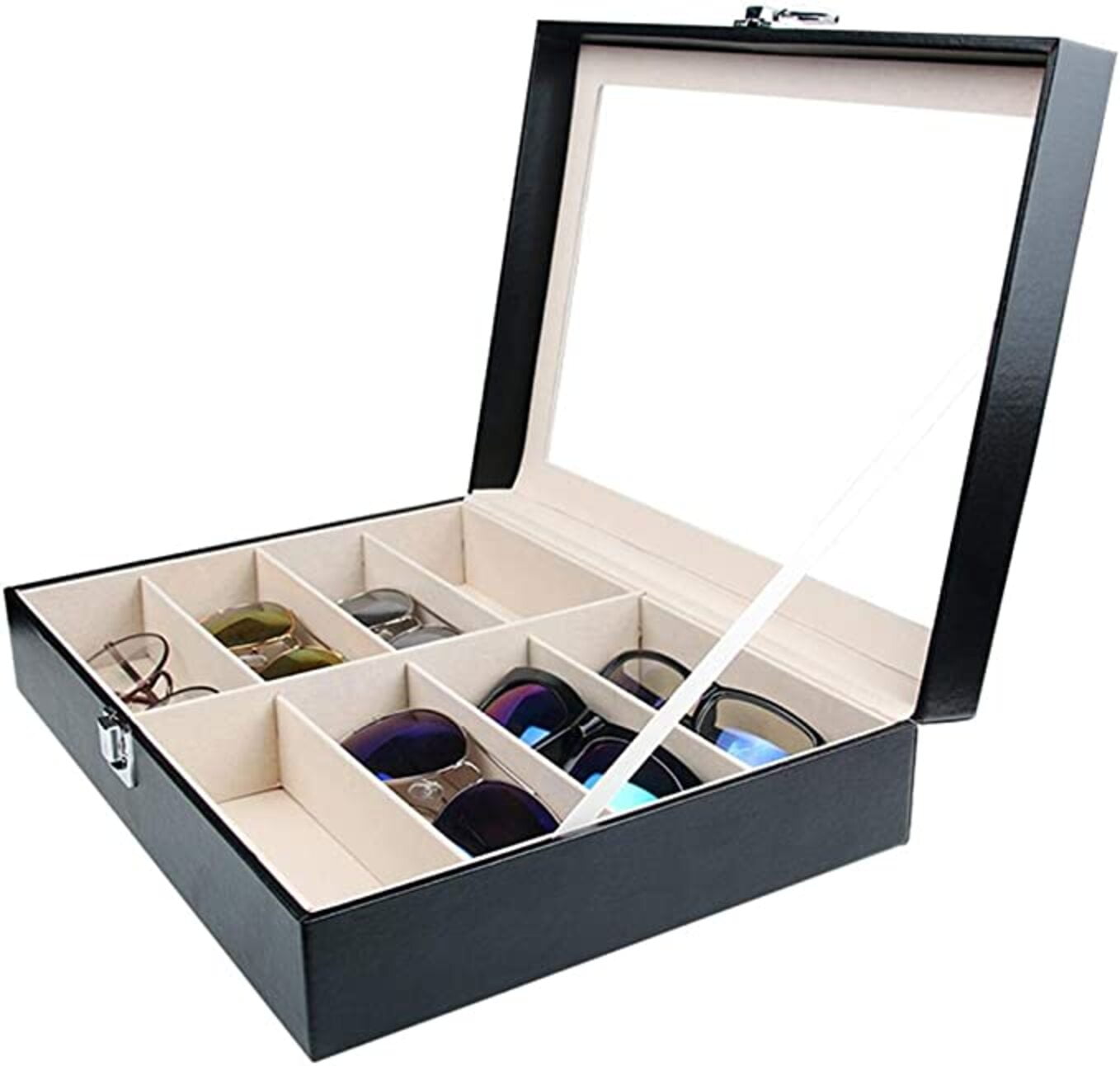 8-Grid Glasses Storage Box Pu Storage Box - Walmart.com