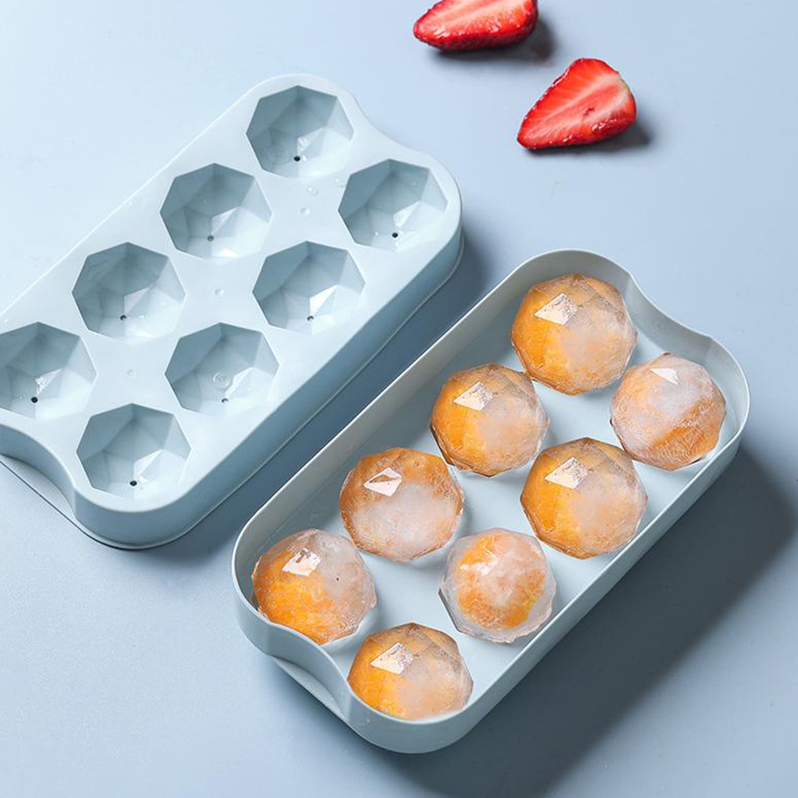 8 Grid Rectangular Ice Ball Molds for Whiskey & Cocktails-Easy Demolding Tool for Alcoholic ...