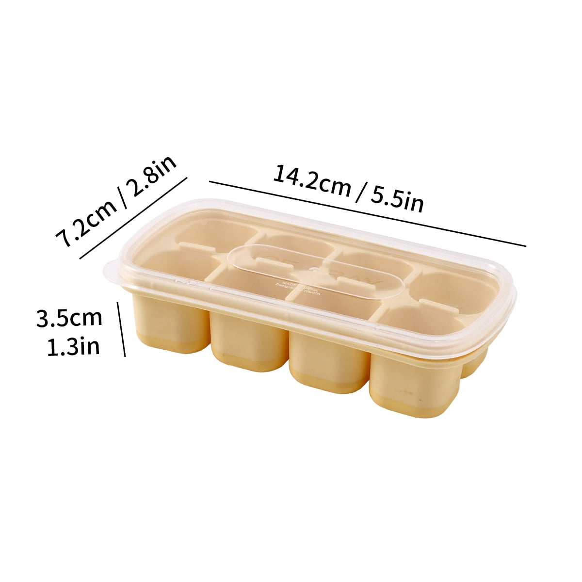 8-Grid Reusable Ice Cube Tray with Lid, Silicone Ice Mold for Bar Tools ...
