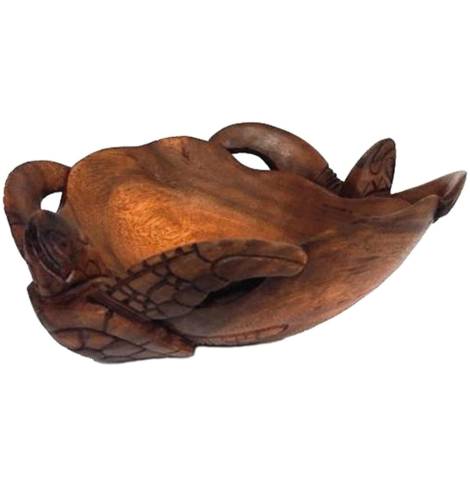 8" Hand Carved Wood Hawaiian Double Honu Sea Turtle Bowl - Walmart.com