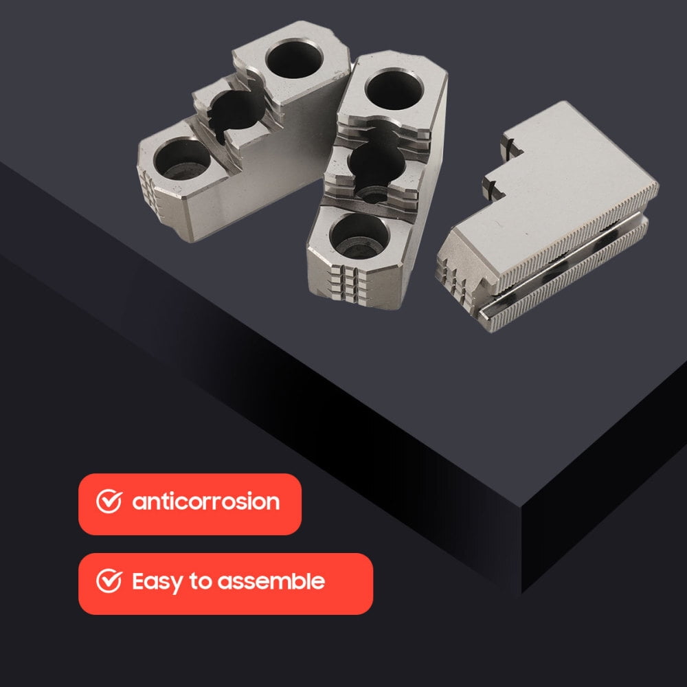 8" Hard Jaws 3pcs Double Step Lathe Chuck for 1.5mm x 60 Degree ...