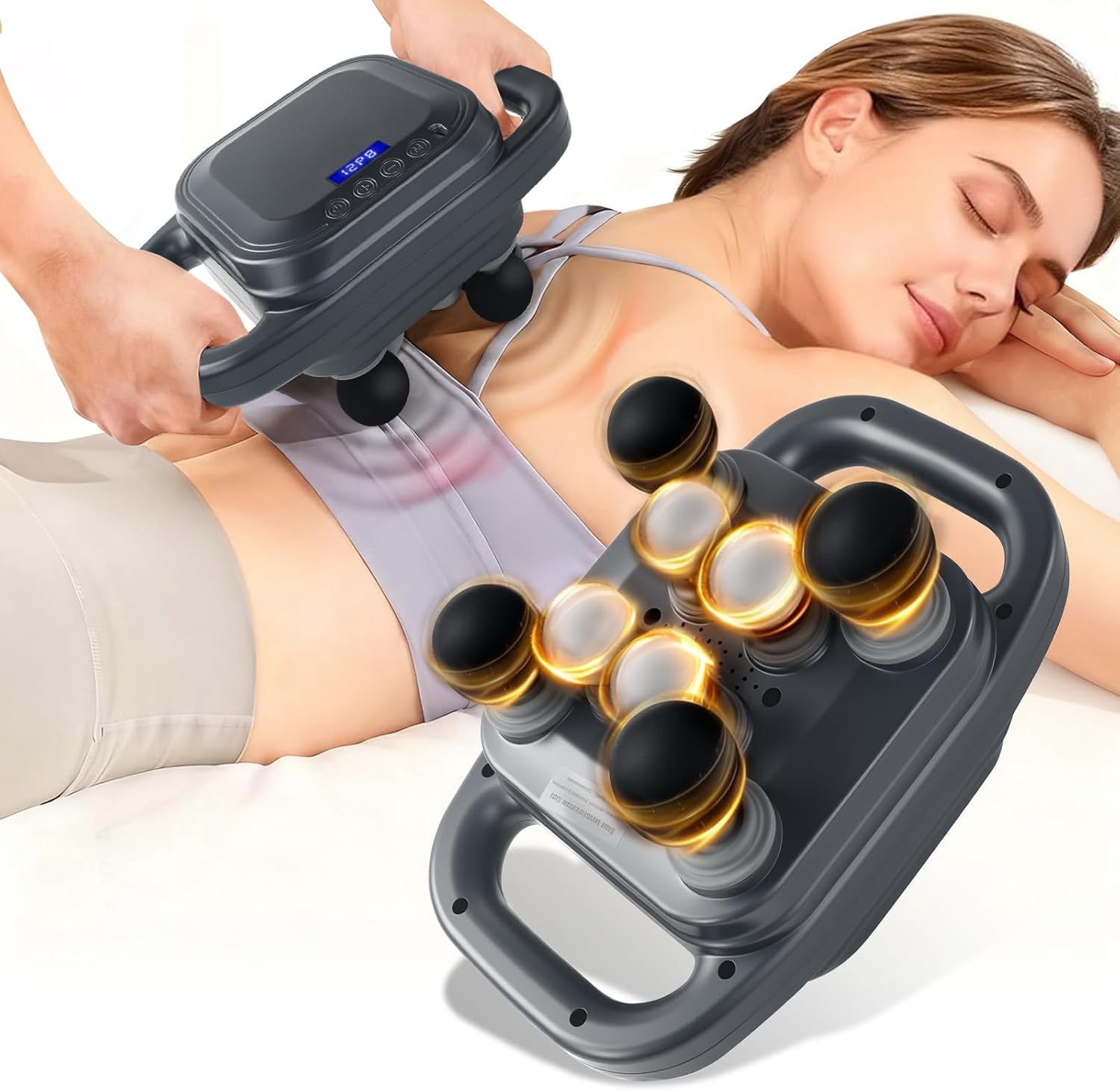 8 Head Massage Gun Deep Tissue,Back Massager for Pain Relief Tissue ...