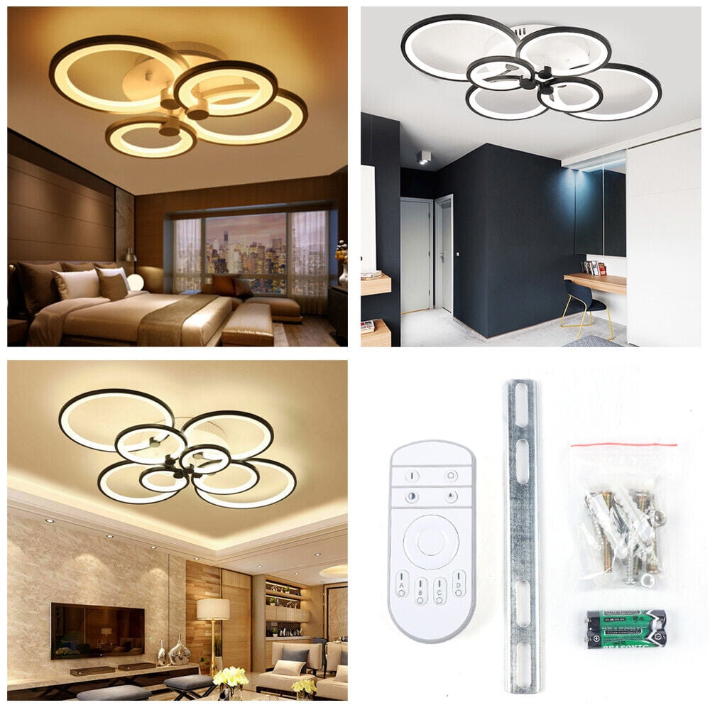 8 Heads Modern Ceiling Light Acrylic LED Chandelier Lamp Flush Mount 3 ...