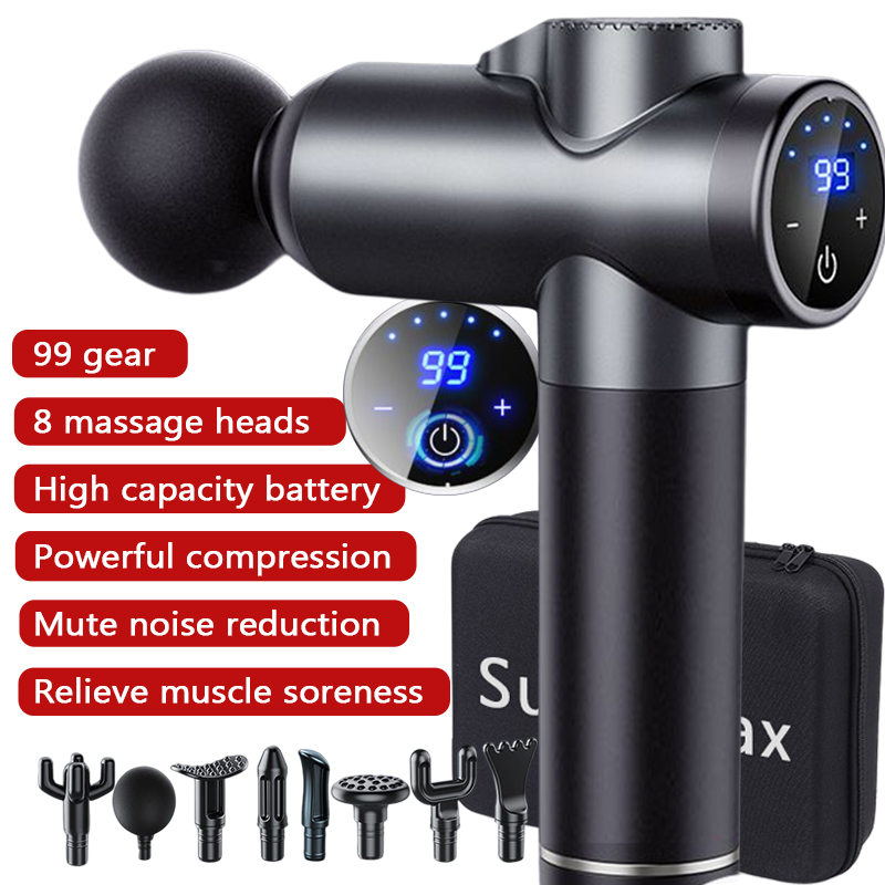 8 Heads Vibration Gun Massage Device Back and Neck 99 Level Body ...