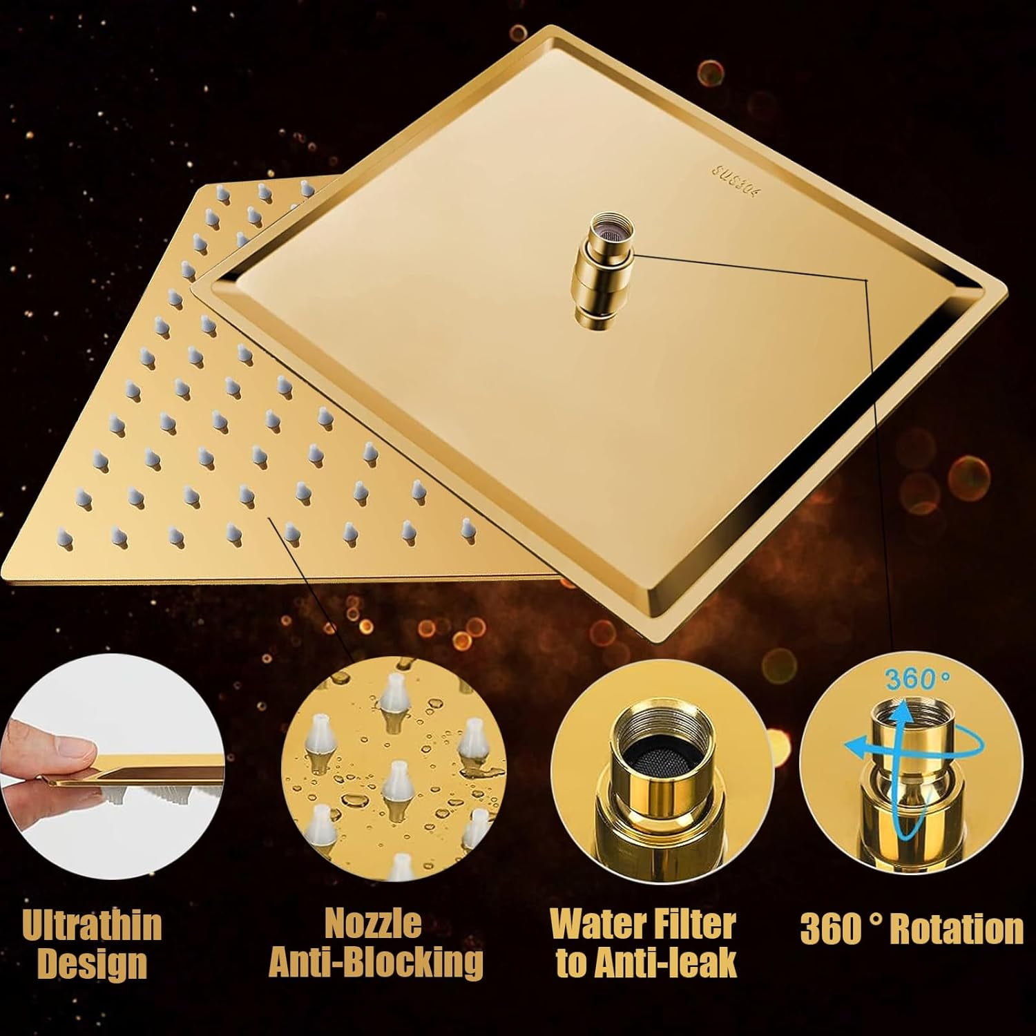 8" High Pressure Rain Shower Head with Handheld Spray Combo - Walmart.com
