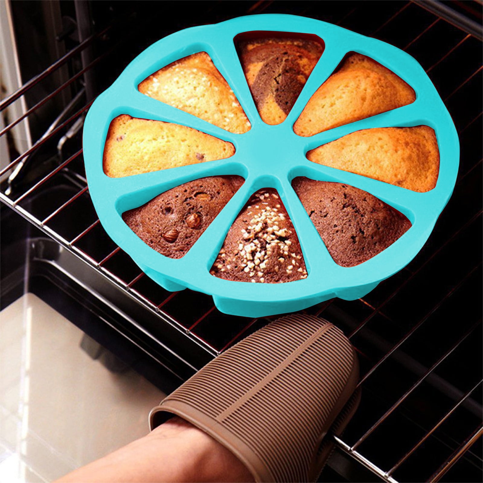 8 Hole Silicone Cake Mold | Round Baking Pan Nonstick | Food Grade ...