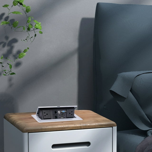 8 Hole Table Pop Up Power Date Center Connection Box With Outlet Network Hdmi