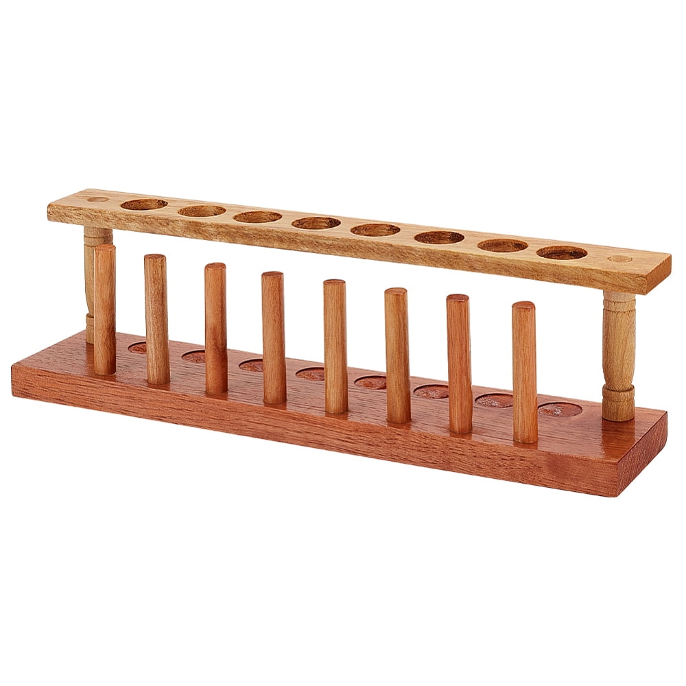 8-Hole Wood Test Tube Holder Stand for 22mm Tubes Glass Test Tube Set ...