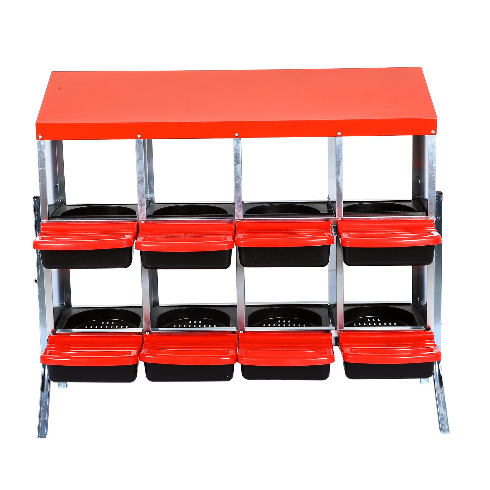 8 Holes Chicken Nesting Box for Hens, 0.6mm Thickened Galvanized Steel ...