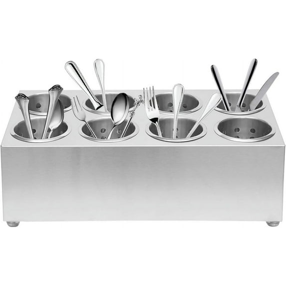 8 Holes Cylinder Flatware Silverware Utensil Holder Organizer Caddy ...