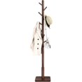 8-Hook Solid Wood Coat Rack - Free-Standing Entryway Tree with 3 Height ...