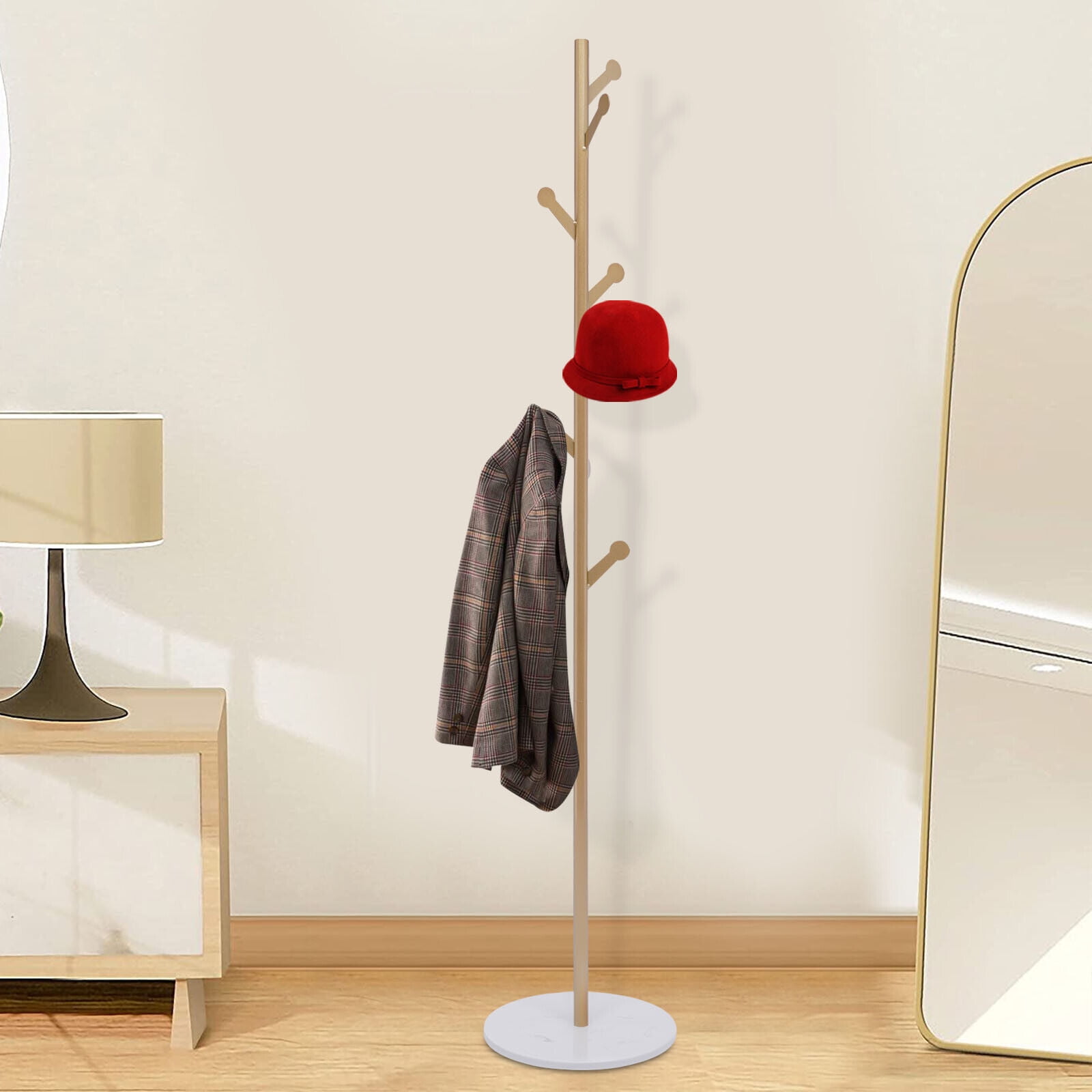 8 Hooks Coat Rack Stand, Contemporary Metal Freestanding Standing Coat ...