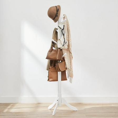 Solid Wood Coat Rack, Wood Hall Tree, Coat Rack Standwith 8 Hooks ...