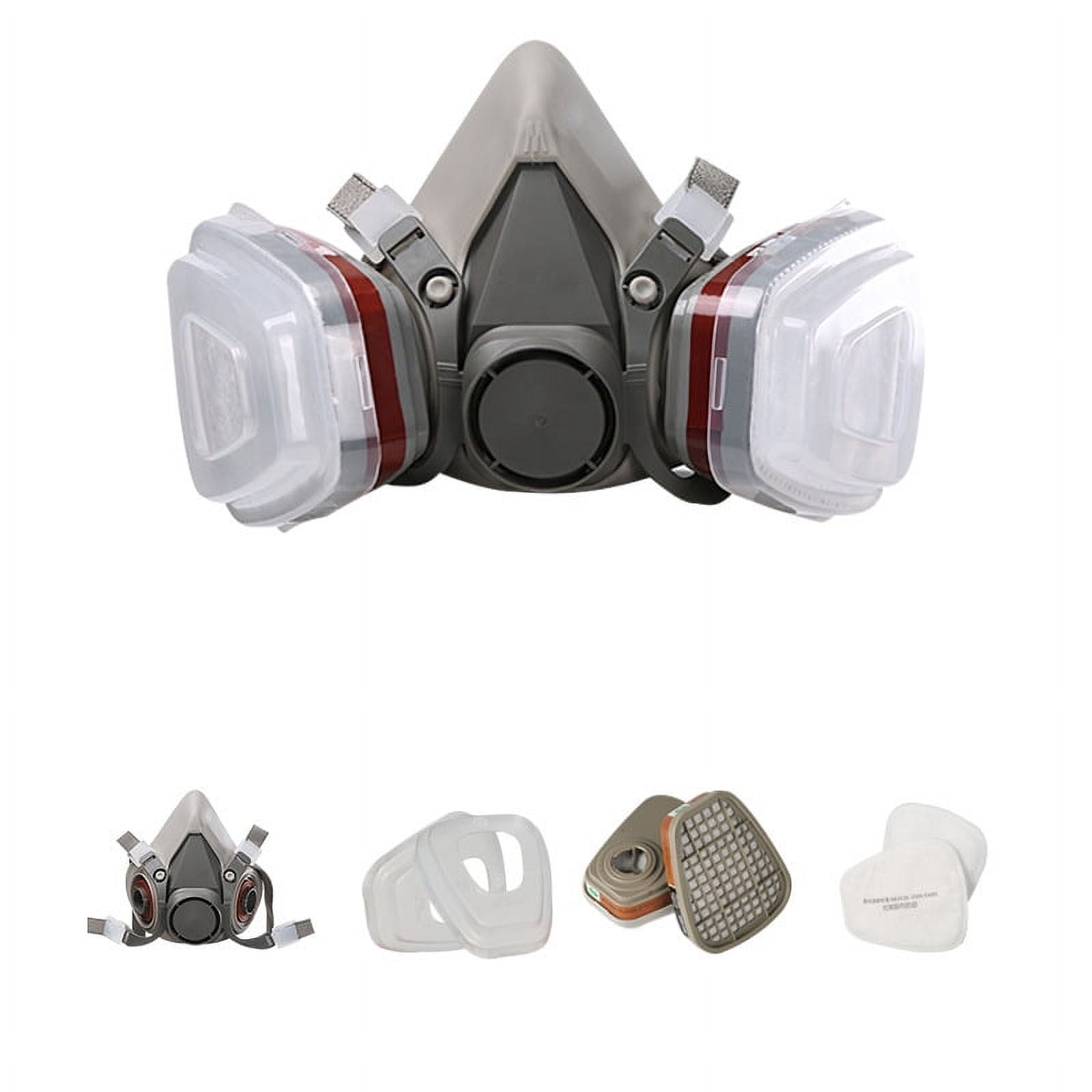 8 IN 1 6200 Gas Mask Facepiece Spray Painting Respirator+ Goggles ...