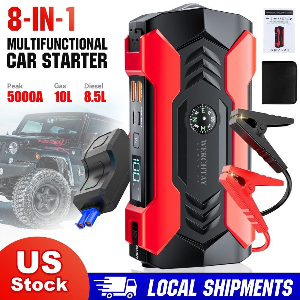 8-IN-1 Multifunctional Car Jump Starter Booster Jumper Box Power Bank ...