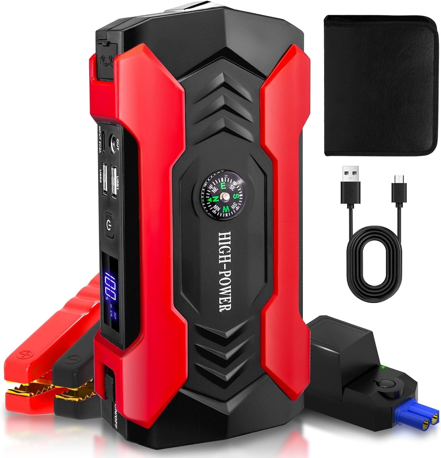 8-IN-1 Multifunctional Car Jump Starter Booster Jumper Box Power Bank ...