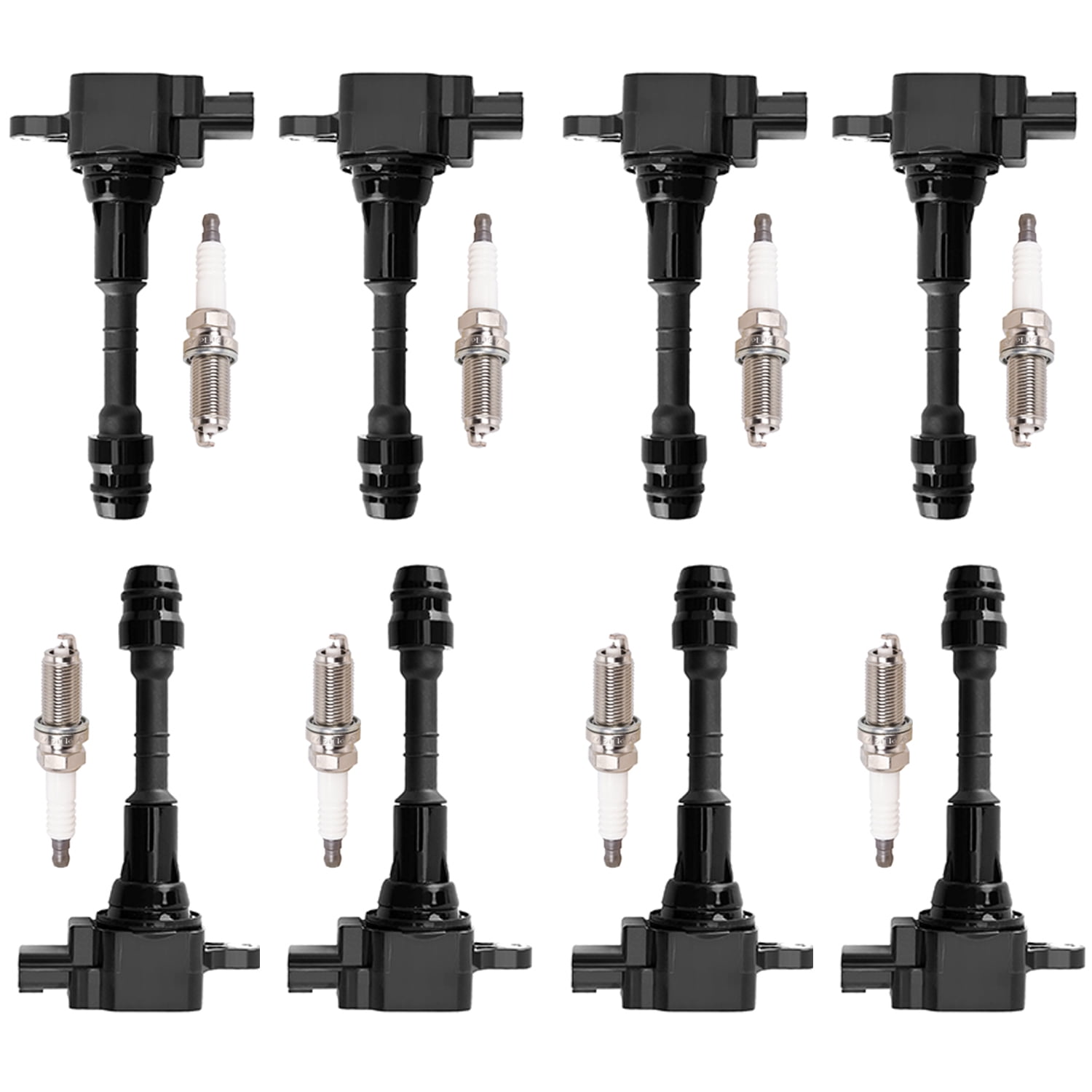 8 Ignition Coils and 8 Iridium Spark Plugs Compatible with Nissan Titan ...