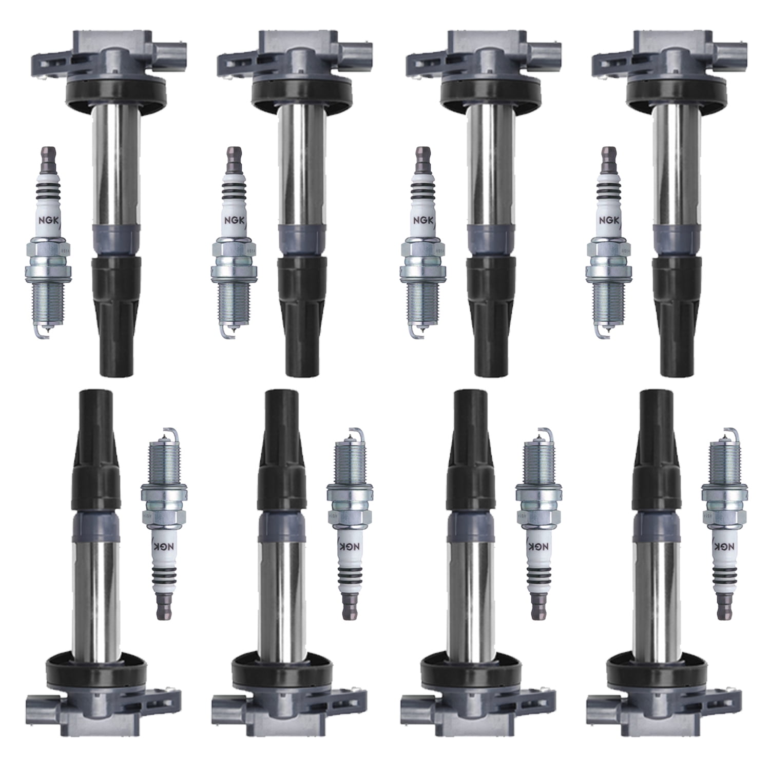 8 Ignition Coils and 8 NGK Iridium Spark Plugs Compatible with Jaguar ...