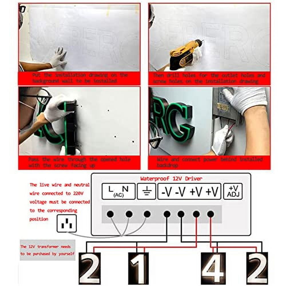 8" Illuminated LED House Numbers Plaques, Backlit LED House Number Sign ...