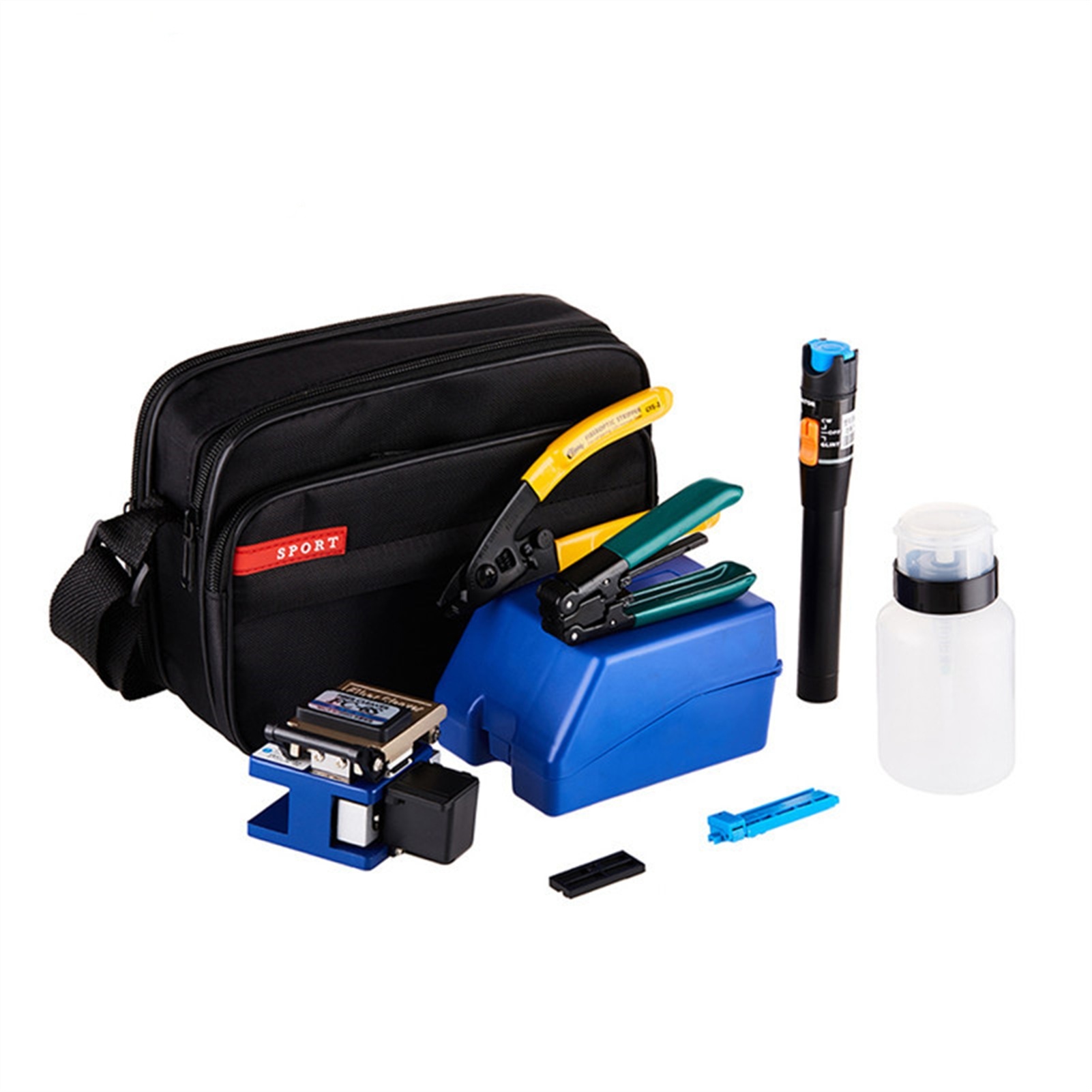 8 In 1 Fiber Optic FTTH Tool Kit with Fiber Cleaver and 10KM Visual ...