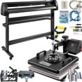 8 In 1 Heat Press 15"x15" Sublimation Machine + 53" Vinyl Cutter ...