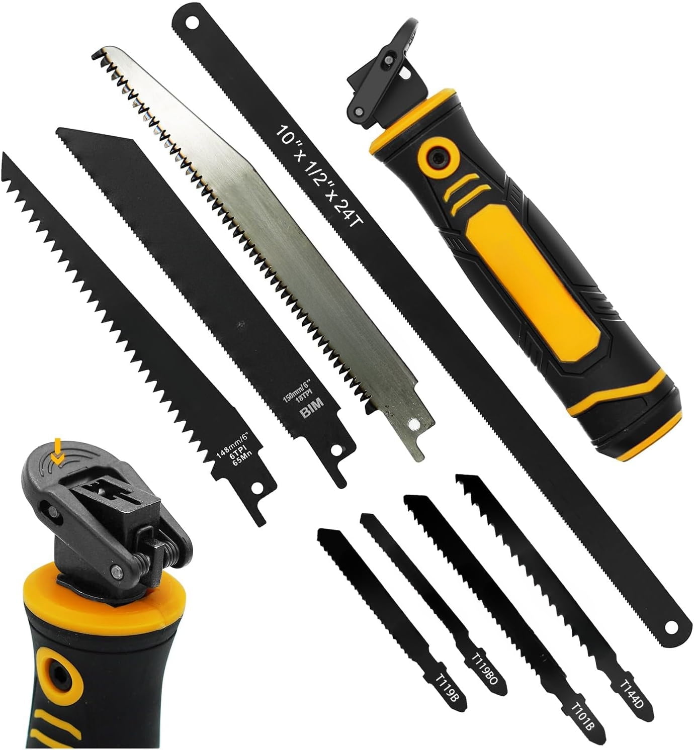 8-In-1 Multi Blades Hand Saw, Drywall Cutter. Hacksaw. Long Blade Hand ...