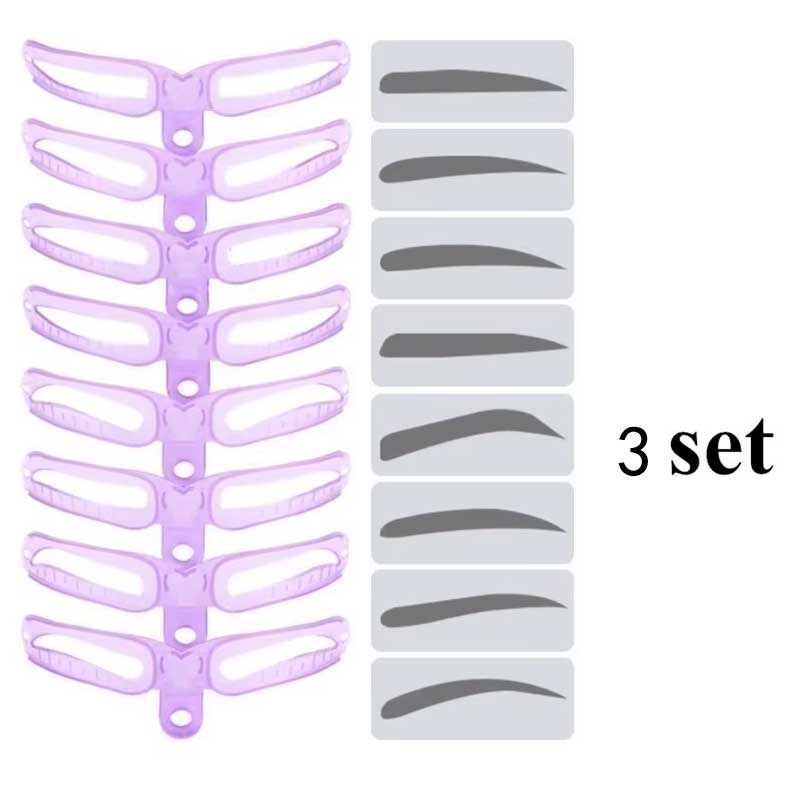8 In 1 Reusable Eyebrow Stencil Beauty Makeup Brow Stamp Template ...