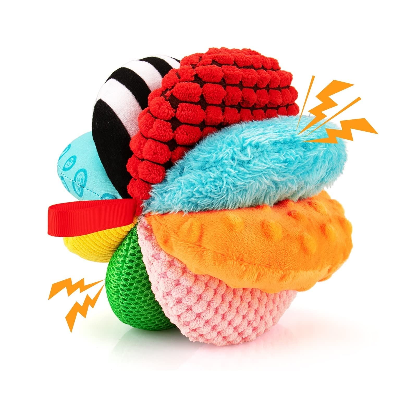 8-In-1 Sensory Balls For Infant Toddlers,Rainbow Fabric Baby Toy For ...