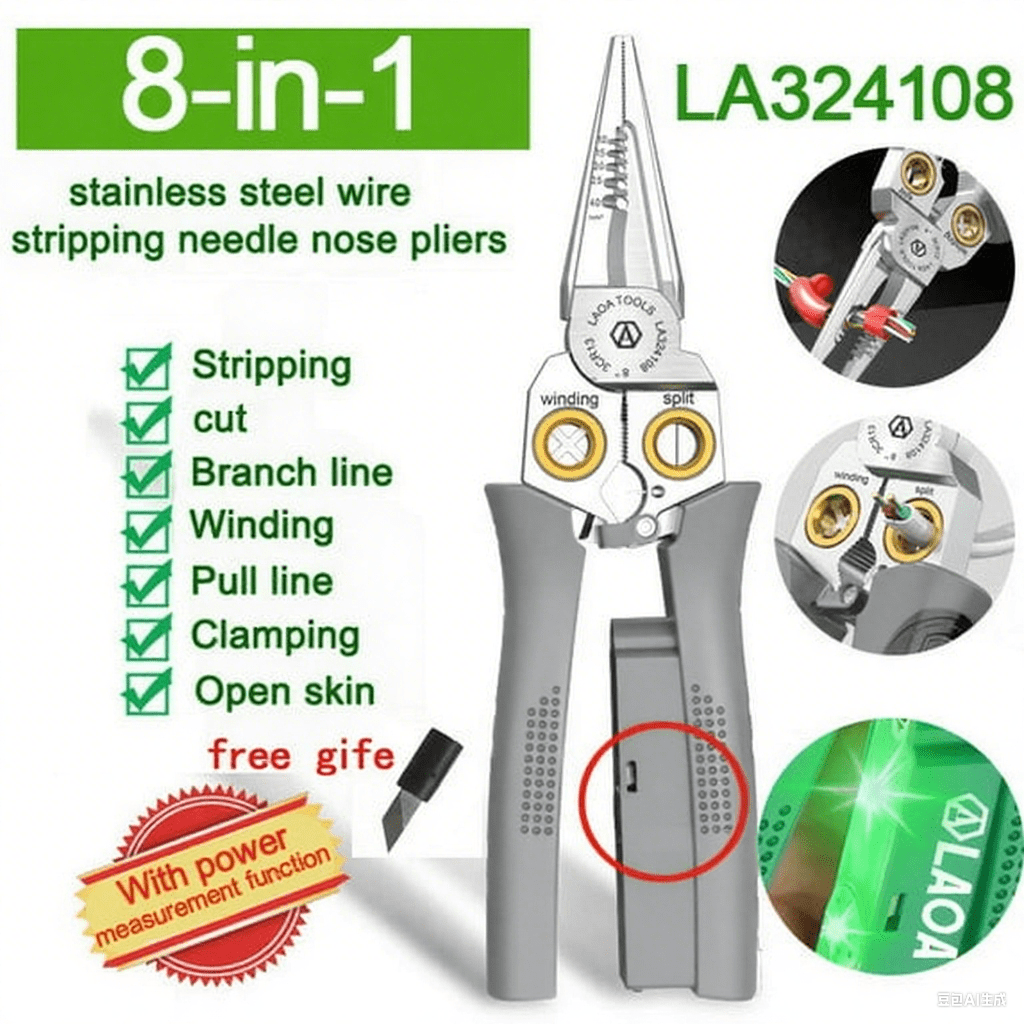 8 In 1 Wire Stripper Twister - Multi-Function Wire Stripping Pliers for ...