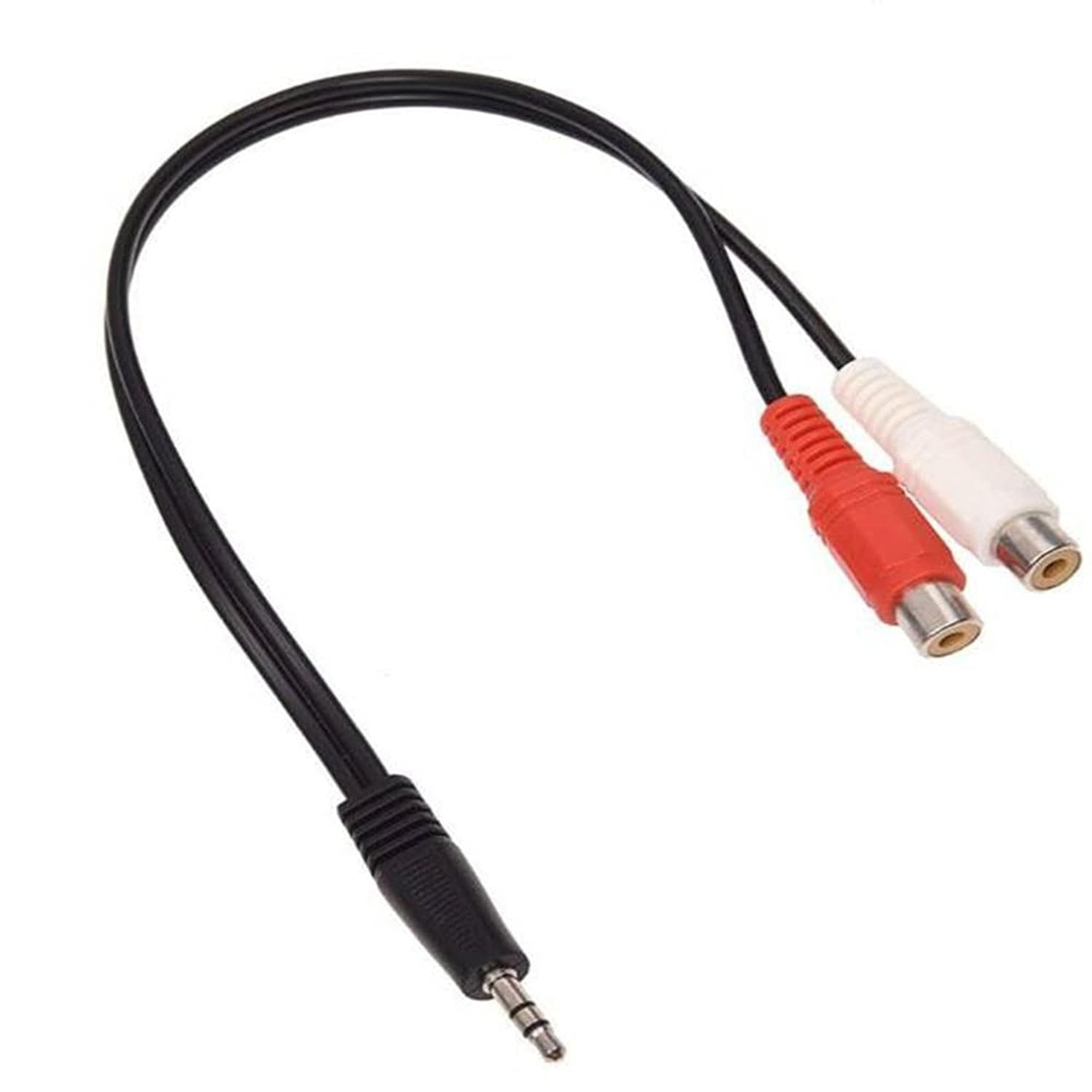 8-Inch 3.5mm Male to Dual RCA Female Stereo Audio Y Cable Adapter Pack ...