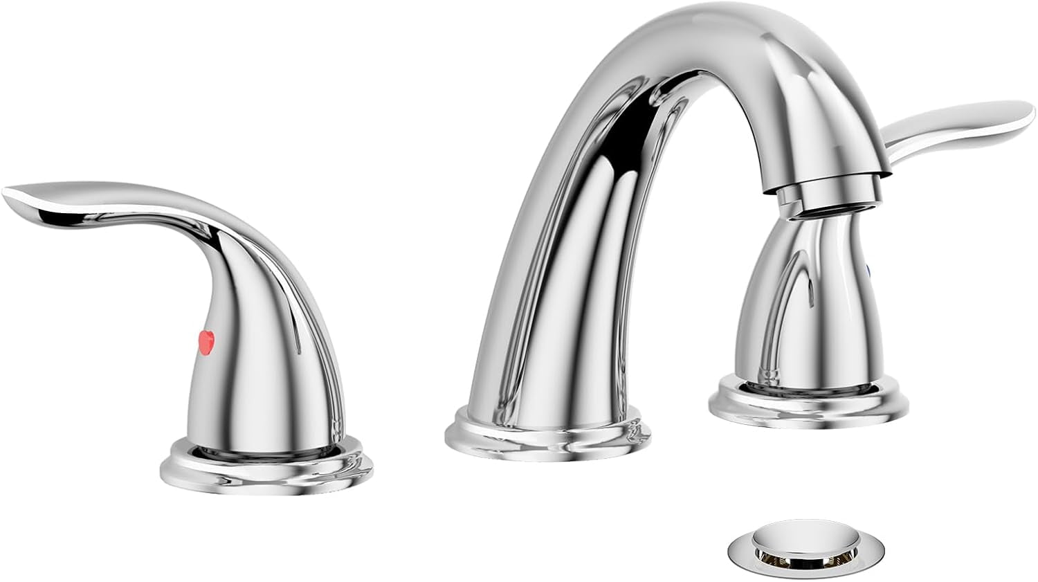 8 Inch 3 Holes Widespread Chrome Bathroom Sink Faucet, 2 Handle Modern ...