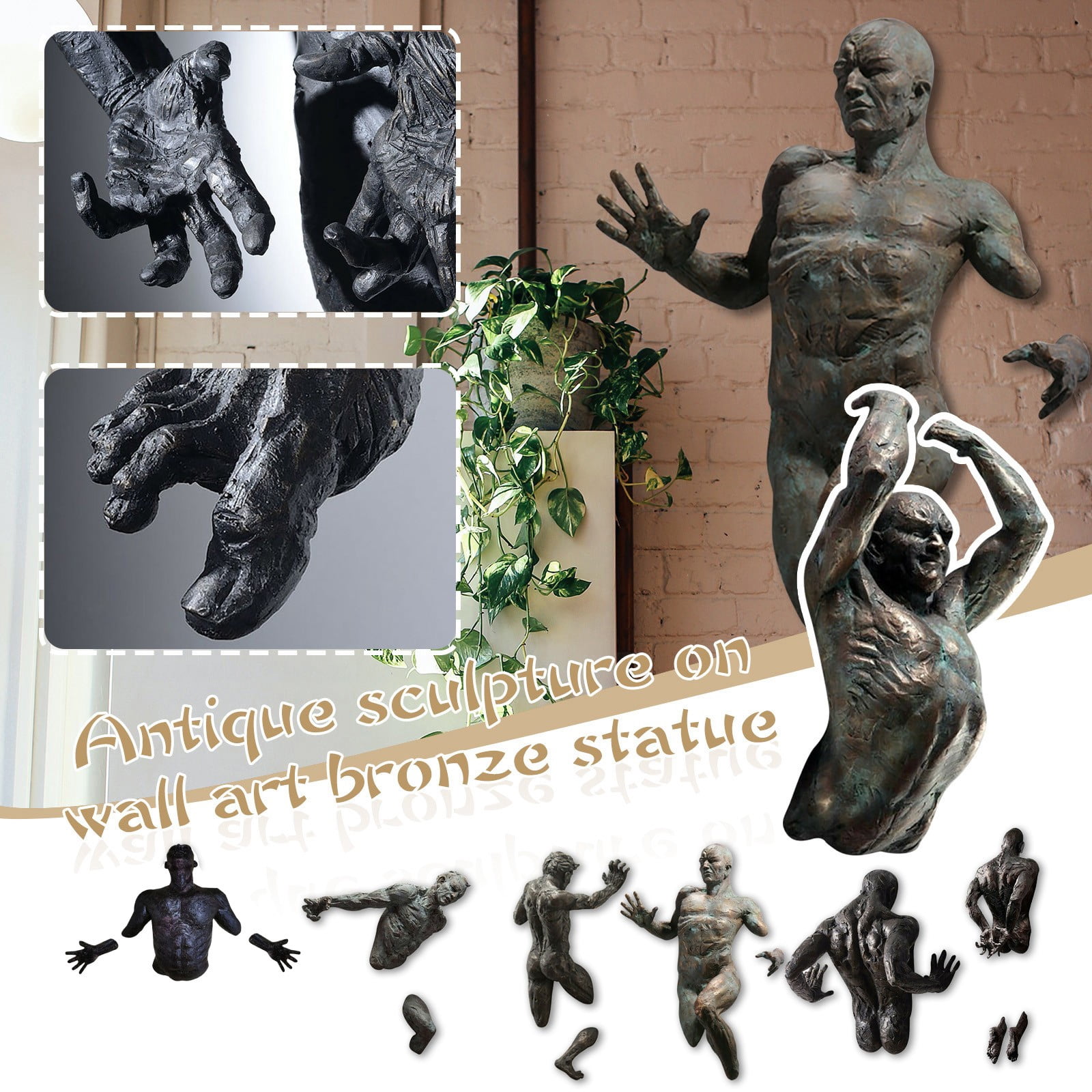 8 Inch 3D Rock Climbing Art Sculpture Wall Hanging Decorative Accent ...