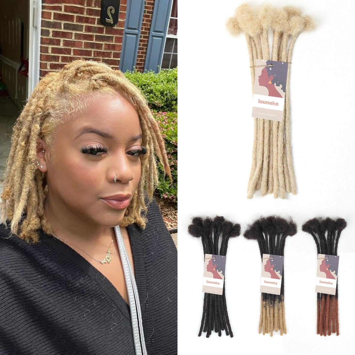 8 Inch 40 Strands Loc Extensions Human Hair, 0.6cm Pencle Size ...