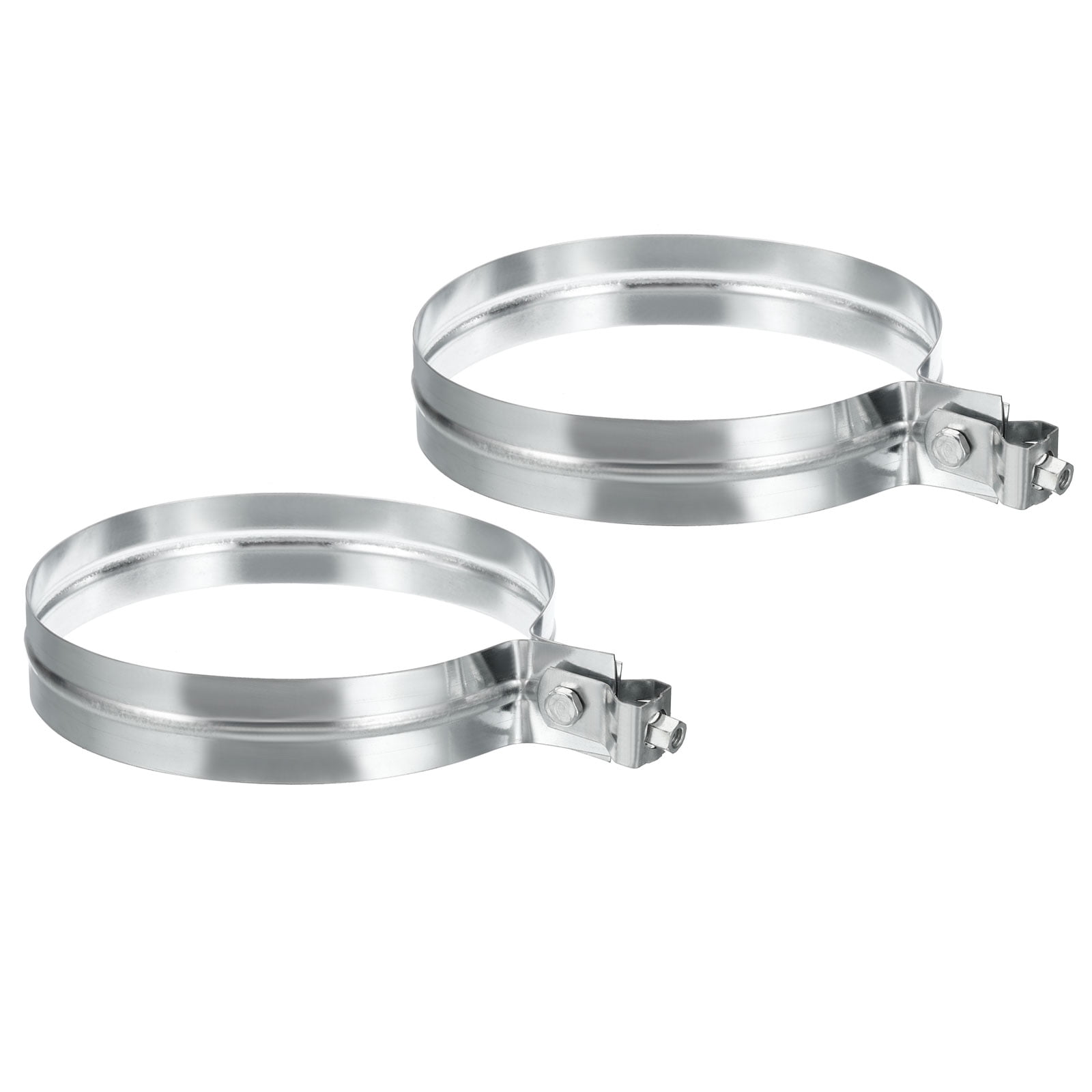 8 Inch Adjustable Galvanized Steel Hanger Duct Clamps, 2Pcs Worm Gear ...