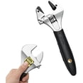 8 Inch Adjustable Wrench Wide Jaw Ratcheting TPR Grip Metric SAE for ...
