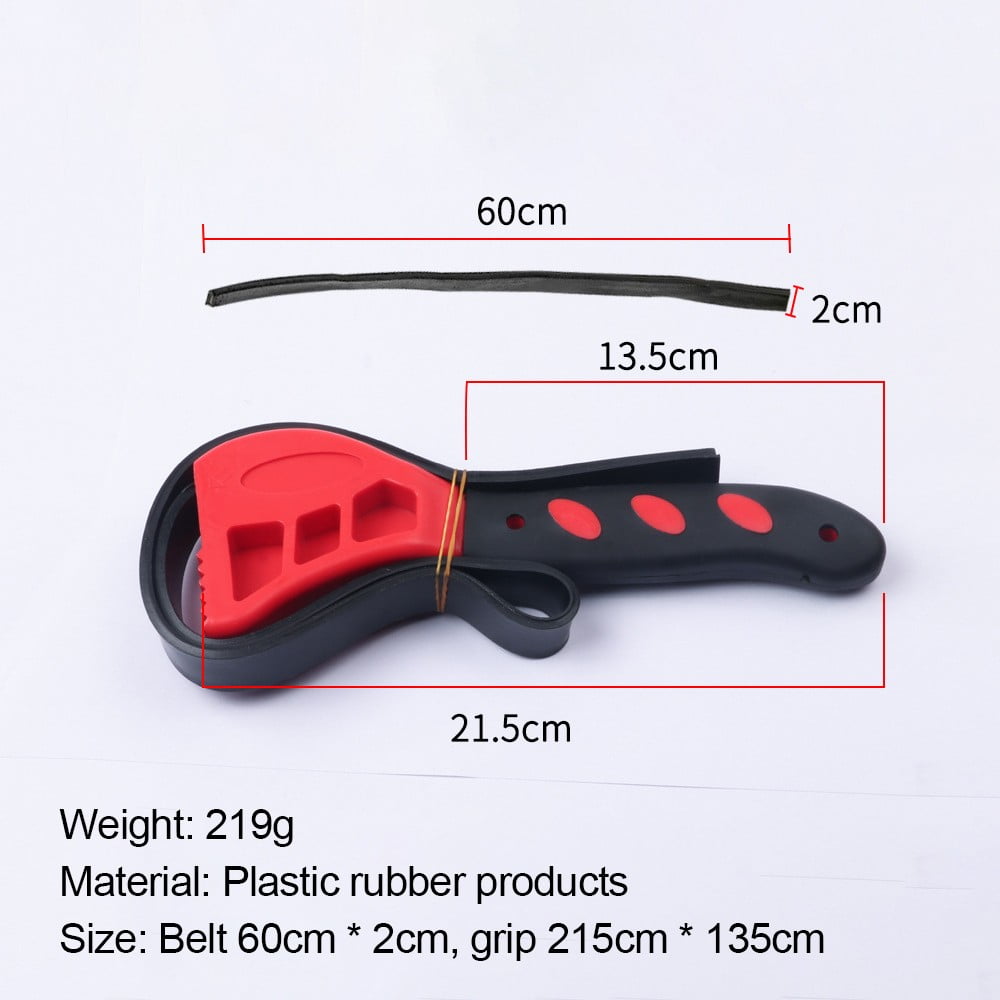8 Inch Belt Wrench Oil Filter Spanner Set Rubber Band Wrench Can Opener ...