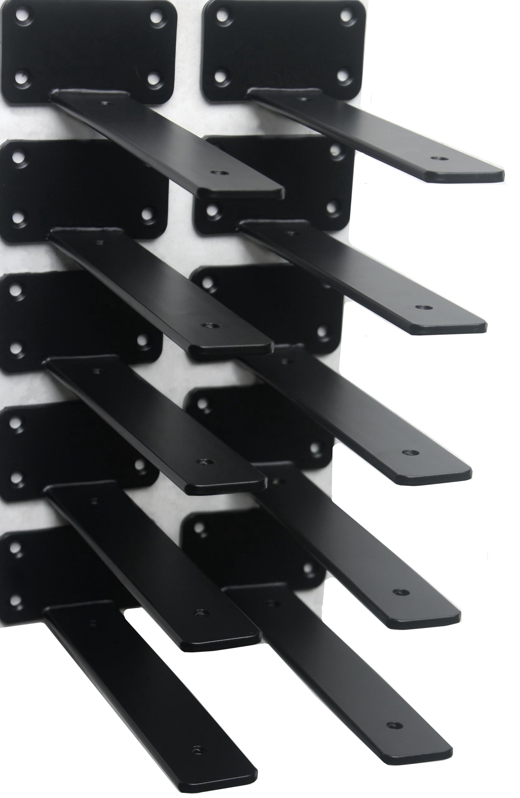 8 Inch Black 10 Pack L Shelf Brackets Industrial Metal Hardware ...