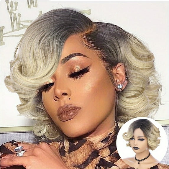 8 Inch Body Wave Short Hair Wigs Synthetic Fiber Hair Wigs For Women ...