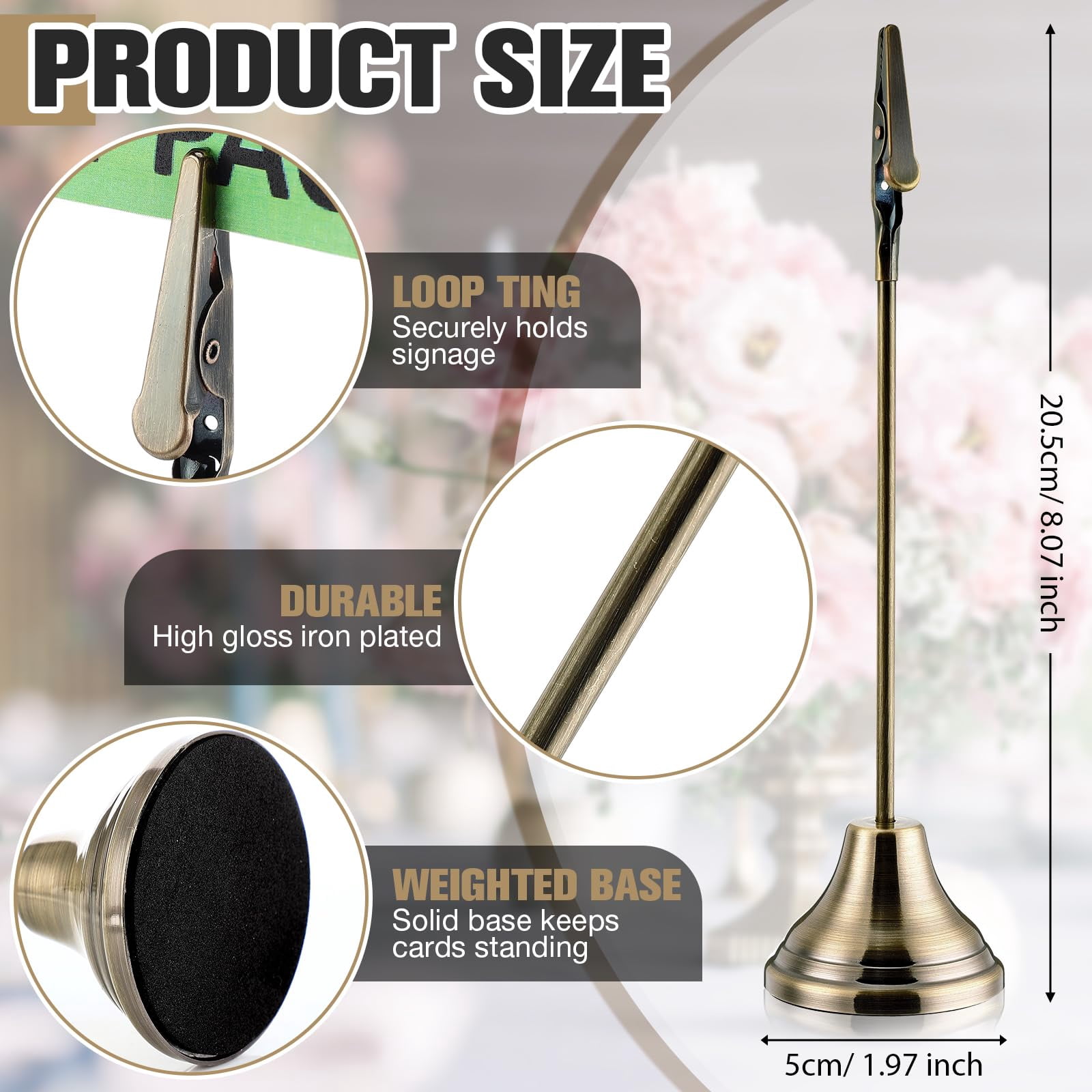 8 Inch Bronze Metal Table Number Holders, 12 Count - Walmart.com