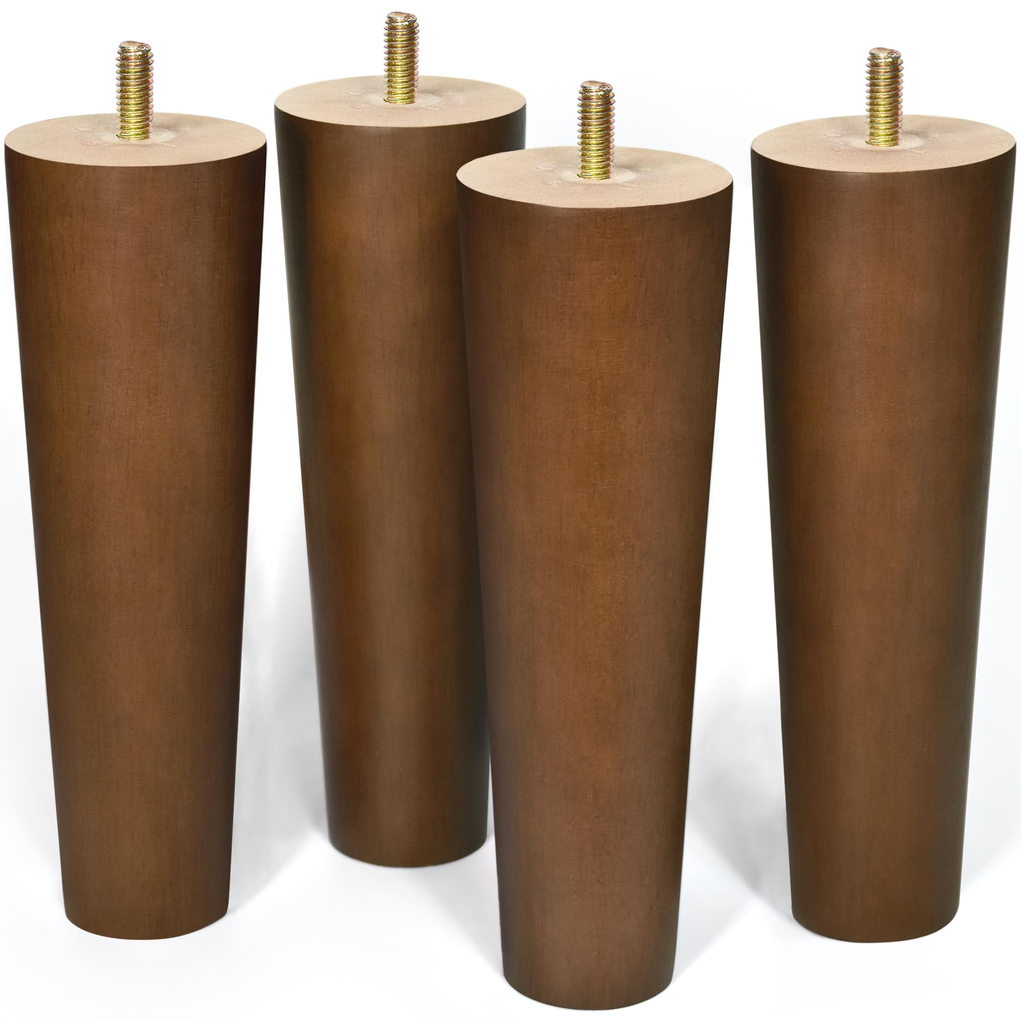 8 Inch Brown Wooden Furniture Legs Set Of 4 For Sofa Couch Cabinet ...
