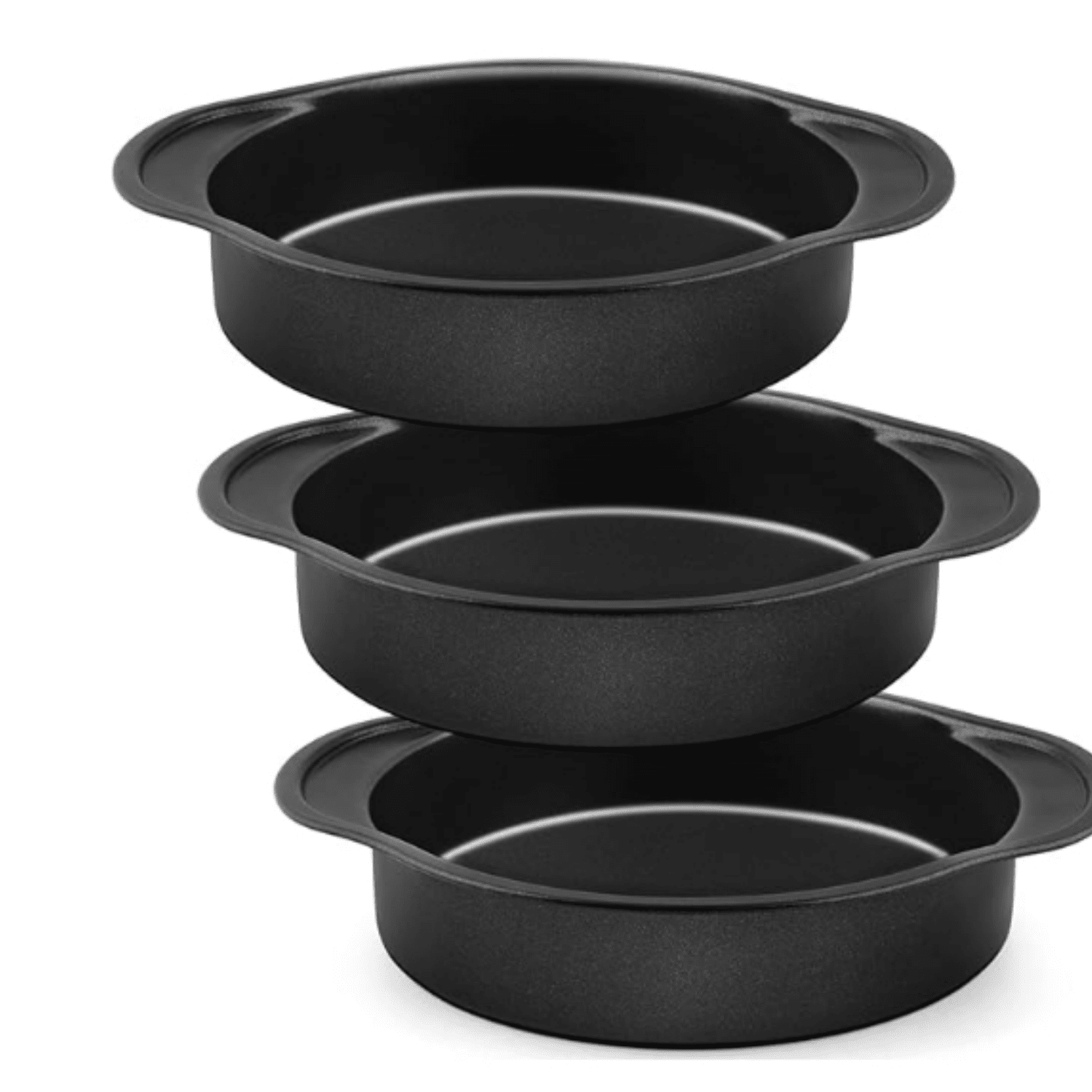 8 Inch Cake Baking Pans Set of 3, Round Cake Pan with Wide Handle for ...