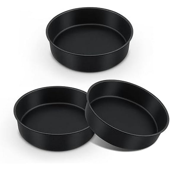 8 Inch Cake Pan Set of 3, Nonstick Round Baking Layer Cake Pans ...