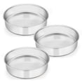 8 Inch Cake Pan Set of 3, Stainless Steel Round Layer Cake Baking Pans ...