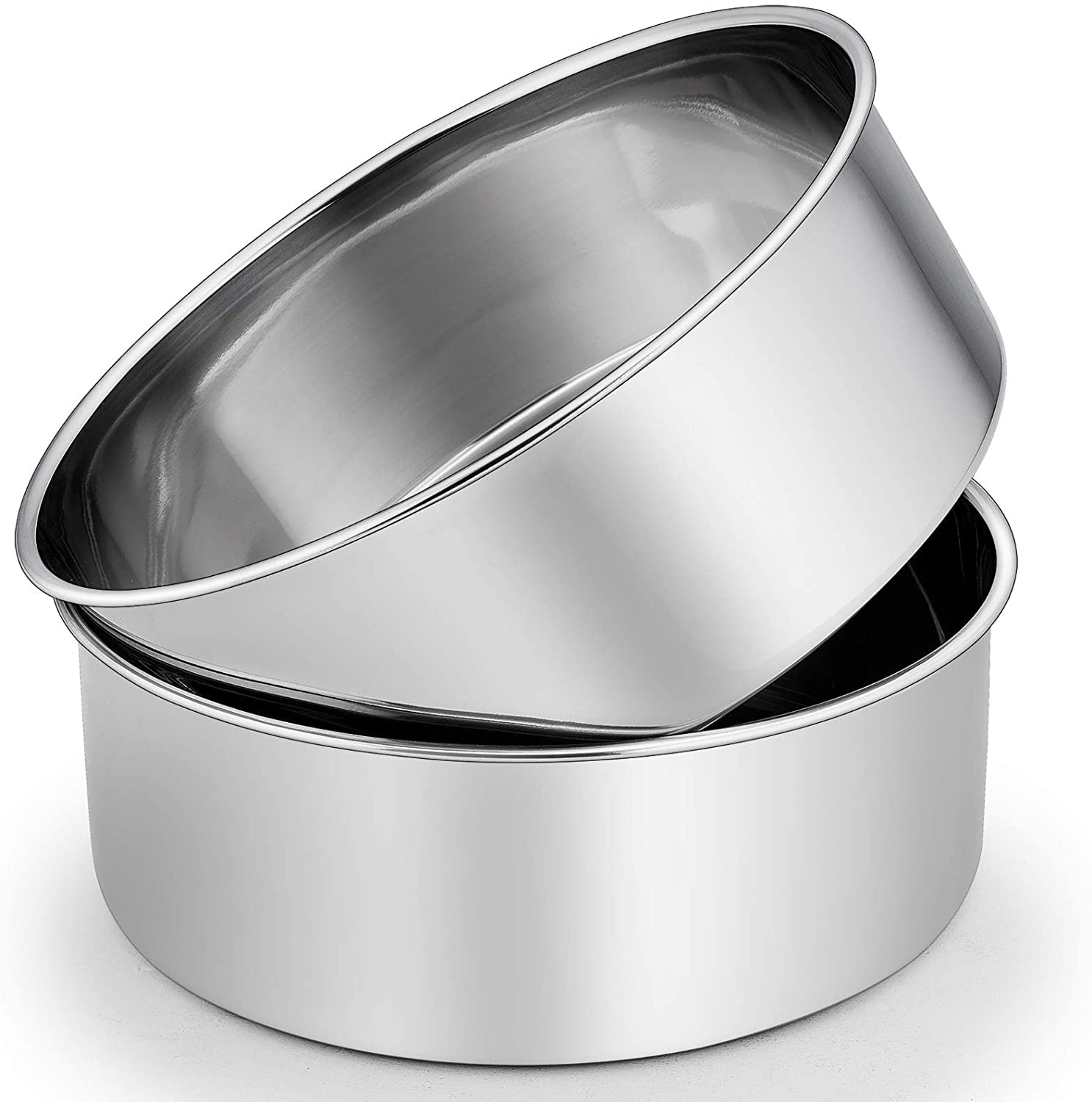 8 Inch Cake Pans Set, Round Baking Pan Stainless Steel Layer Birthday ...