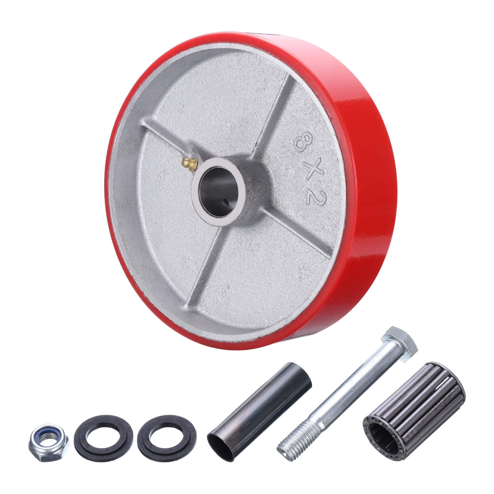 8 Inch Caster Wheels, 1-1/8" Bore, Polyurethane on Steel Wheel for ...