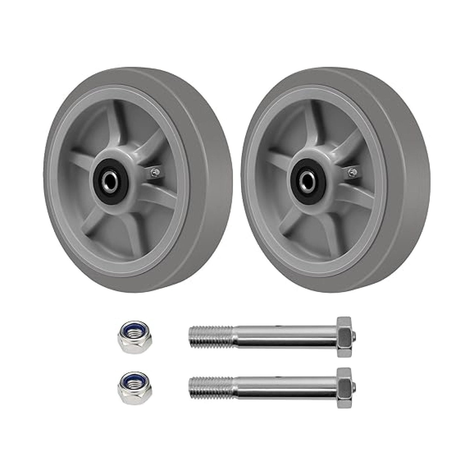 8 Inch Caster Wheels- Heavy Duty Casters, Rubber Wheels with up to ...